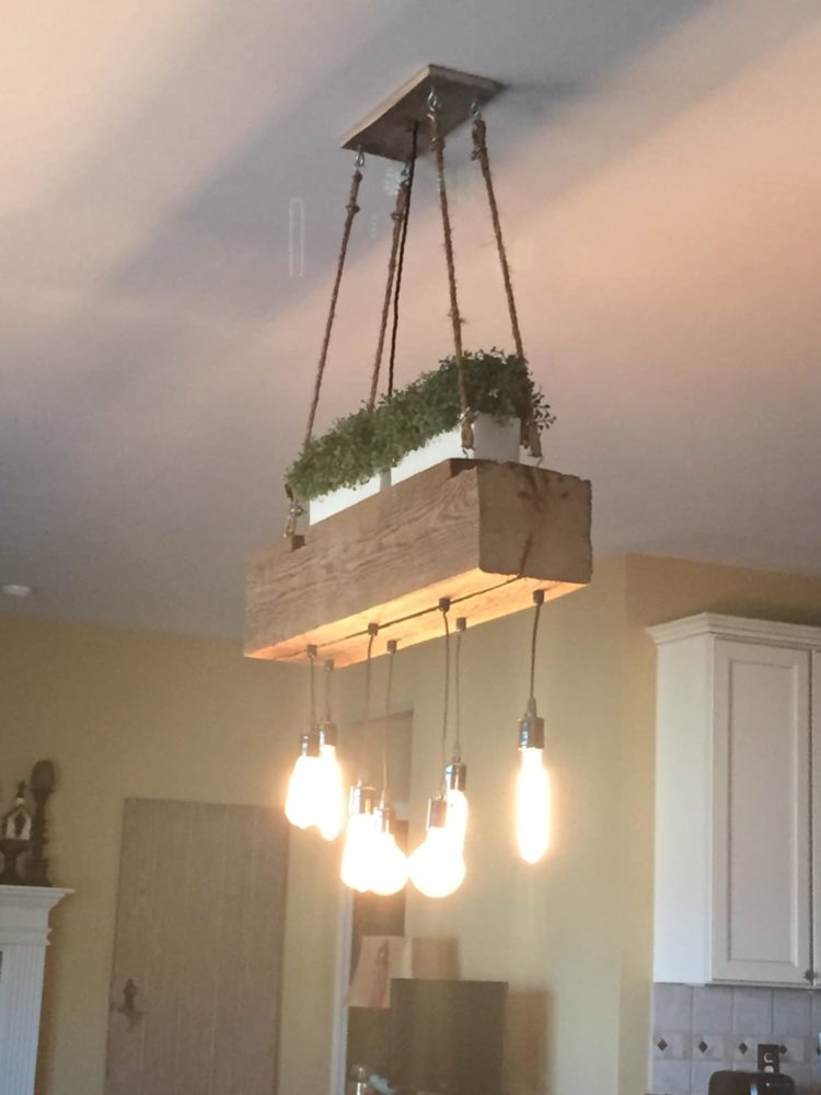 Custom Reclaimed Barn Wood Beam Chandelier - iD Lights Custom Reclaimed Barn Wood Beam Chandelier - iD Lights